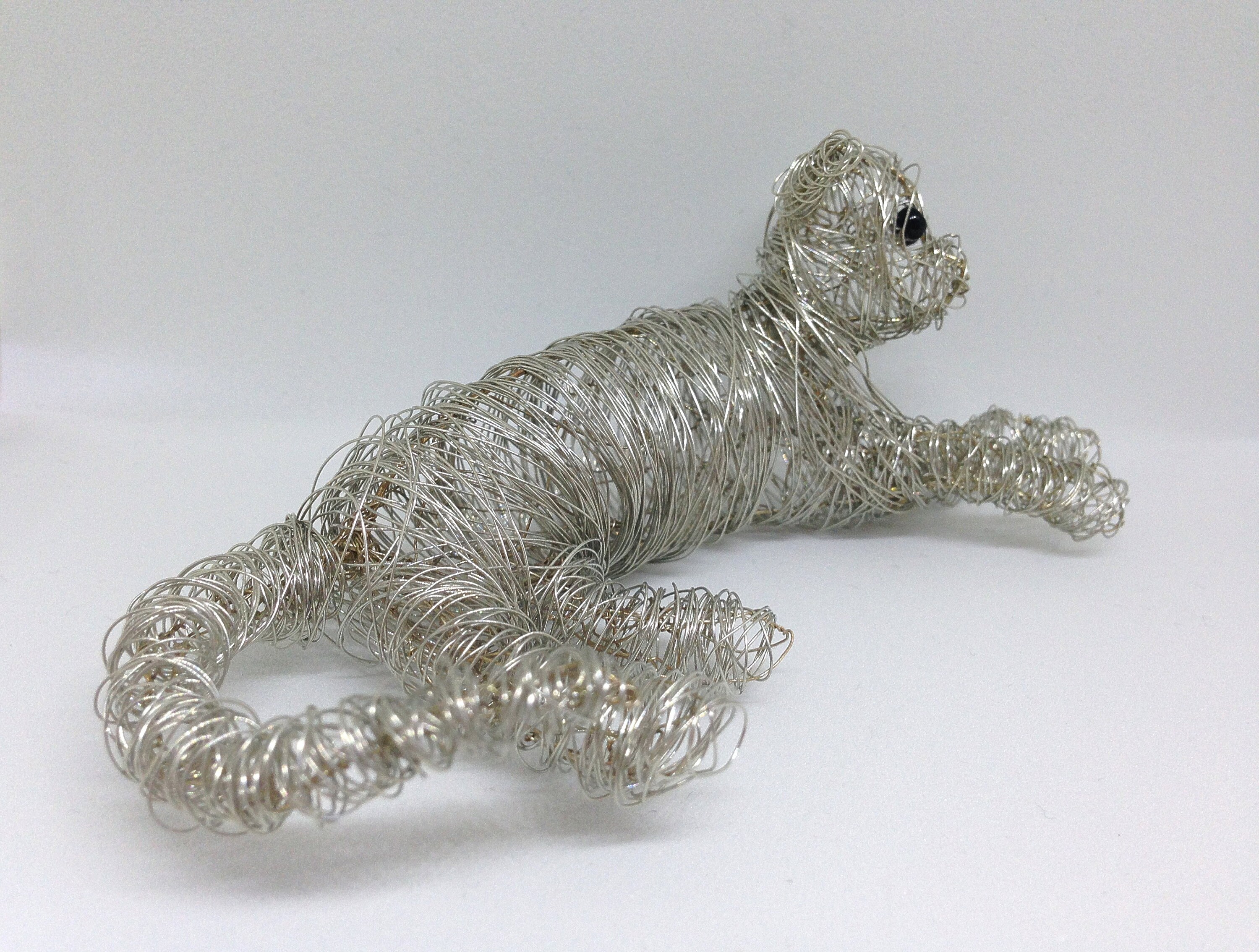 Gato de alambre estatua de gatito en reposo adorno de gato - Etsy España