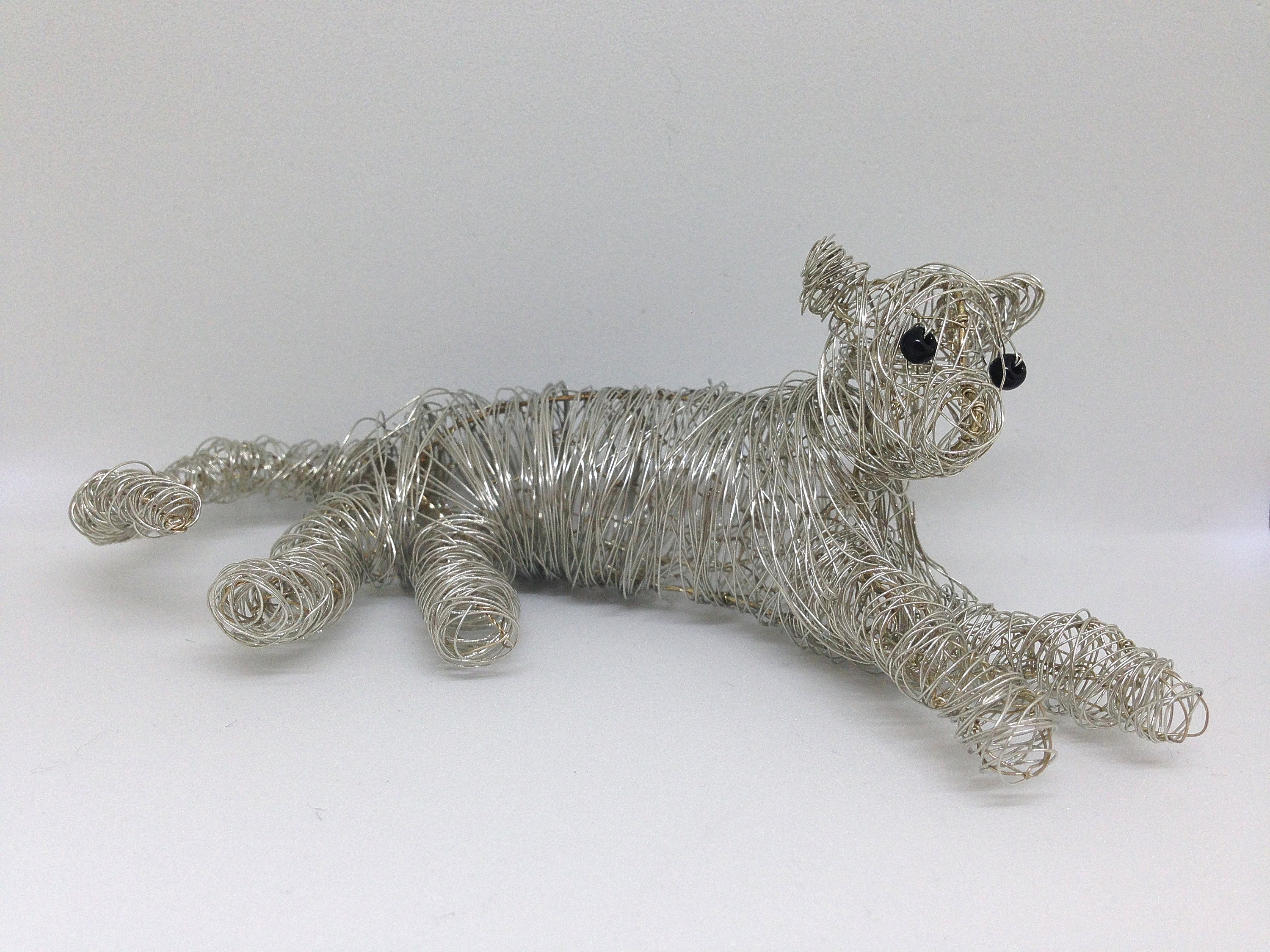 Gato de alambre estatua de gatito en reposo adorno de gato - Etsy España