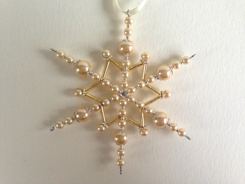 Wire snowflake Christmas tree decoration small handmade xmas | Etsy