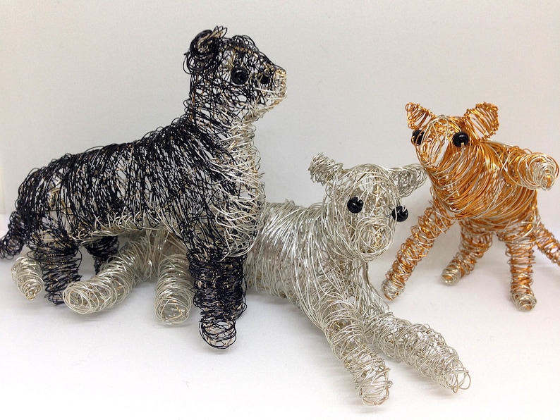 Gato de alambre, estatua de gatito en reposo, adorno de gato ...