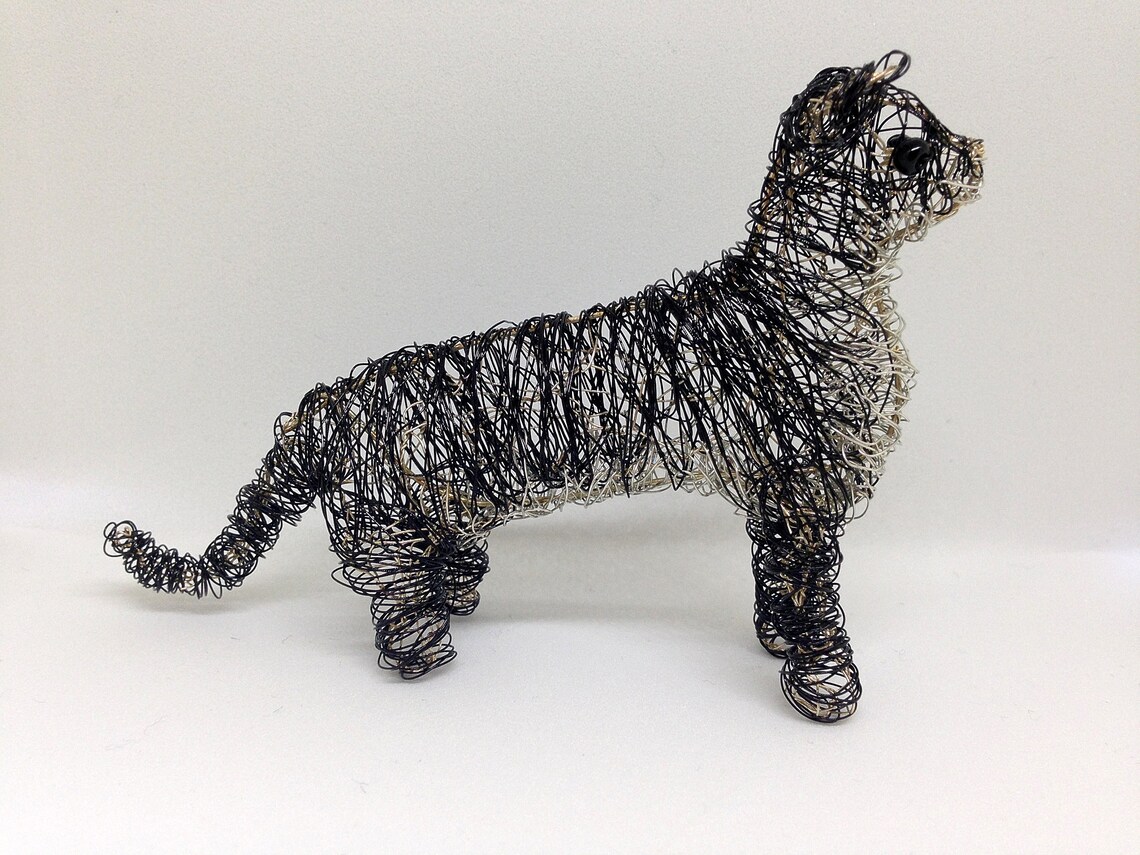 Wire Cat Feline Statue Custom Pet Ornament Metal Animal - Etsy UK