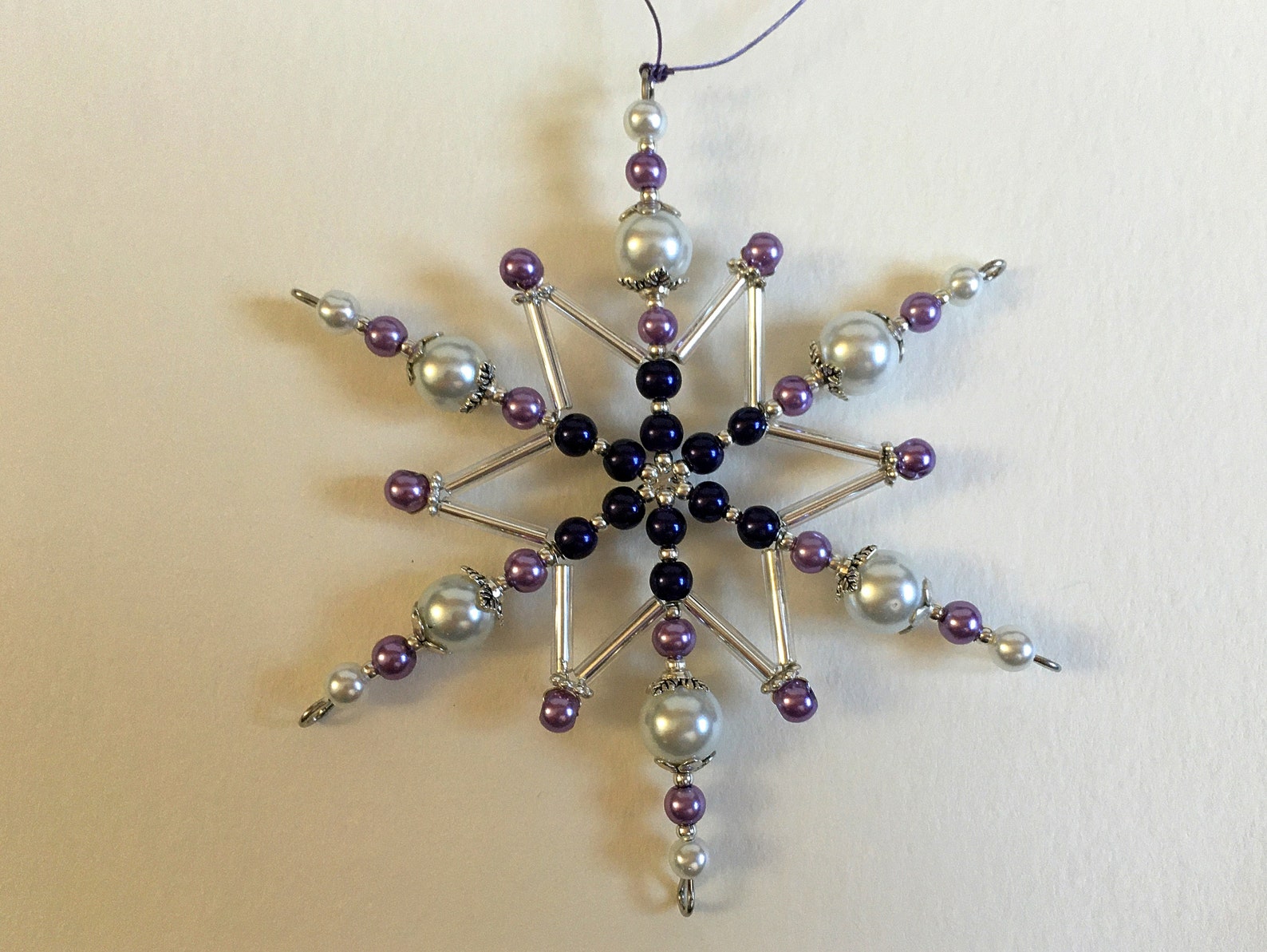 Wire Snowflake Christmas Tree Decoration Small Handmade Xmas - Etsy