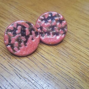 Ethical Boho Bohemian Rustic Glam Red Wood Studs Red Earrings - Etsy