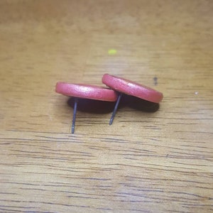 Ethical Boho Bohemian Rustic Glam Red Wood Studs Red Earrings - Etsy