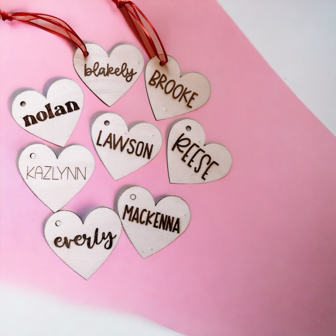 Valentines Basket Tag / Heart Valentines Tag / Name Tag for Basket ...