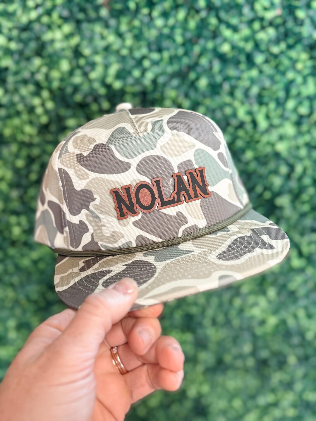 Personalized Leather Patch Snapback Hat for Boys, Toddlers & Youth ...