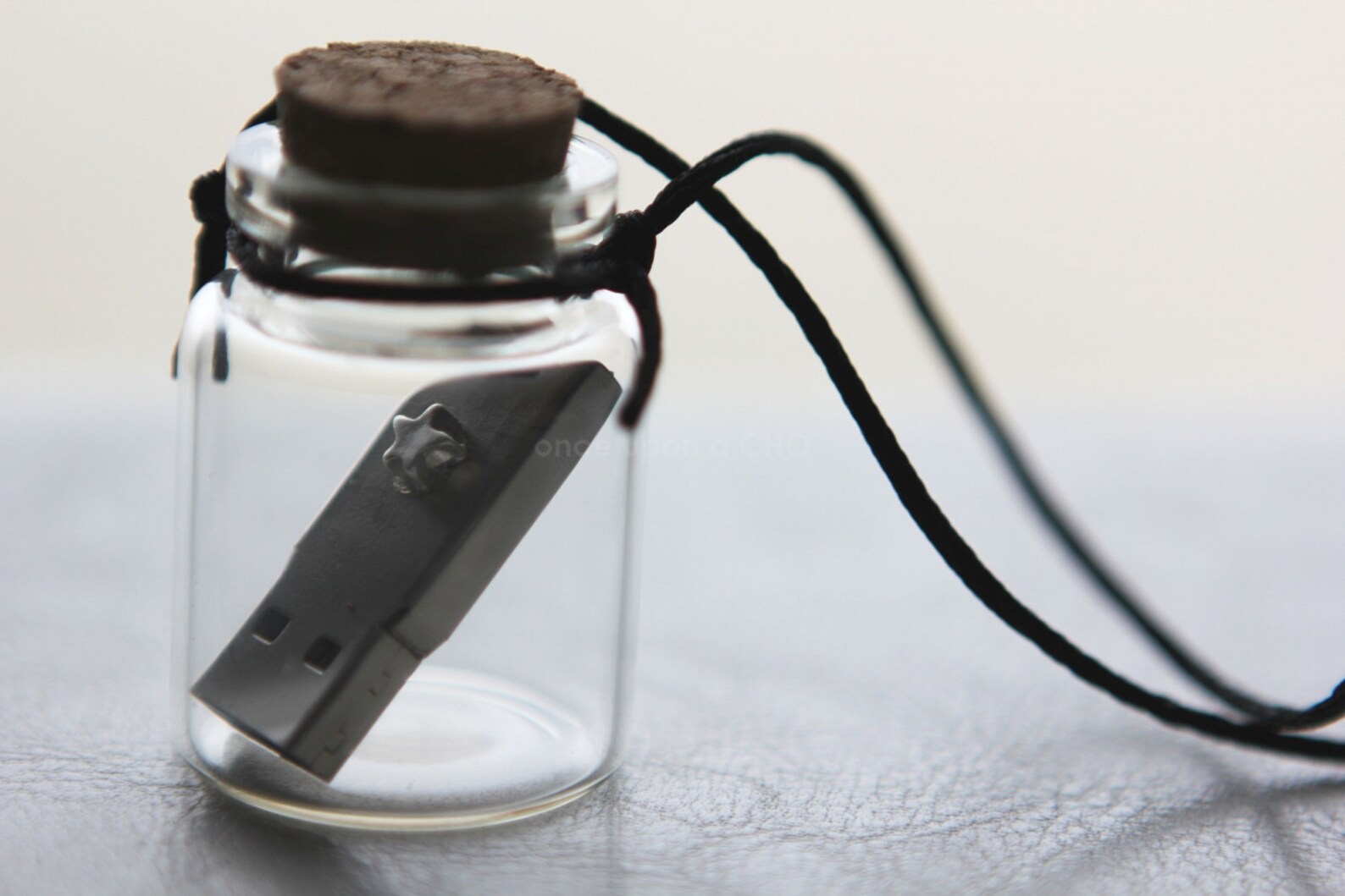 Modern Message in a Bottled USB Necklace Pendant on Long Black - Etsy