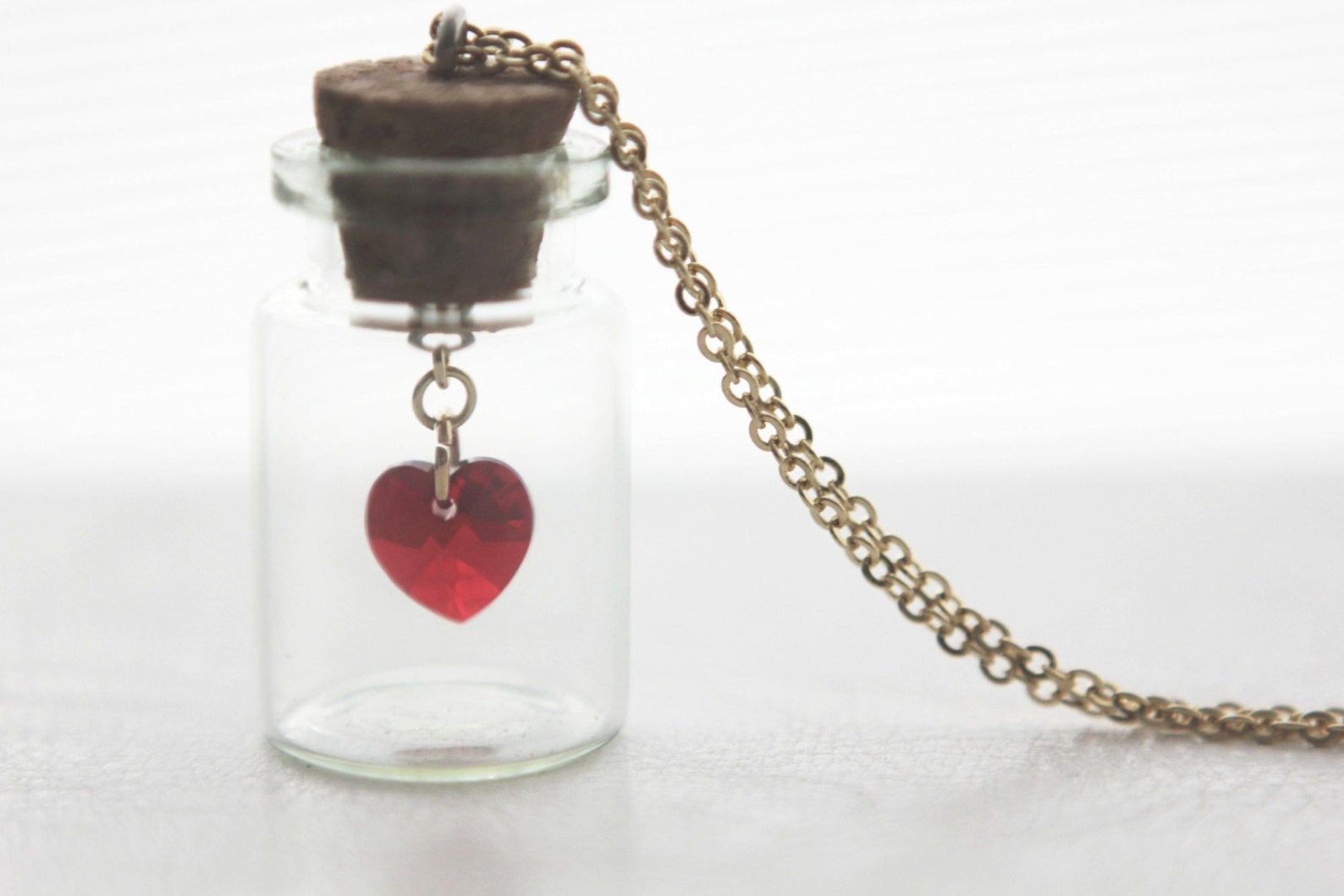 Bottled Love Crystal Heart Swarovski in Glass Bottle Jar - Etsy