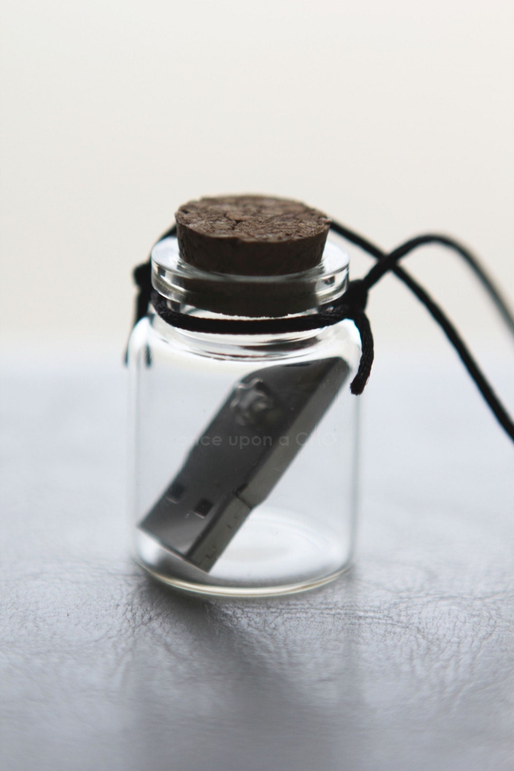 Modern Message in a Bottled USB Necklace Pendant on Long Black | Etsy ...