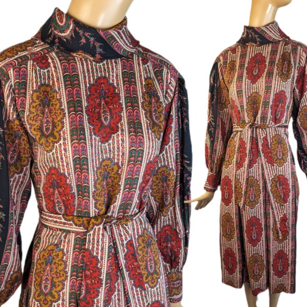 70s Paisley Dress - Etsy