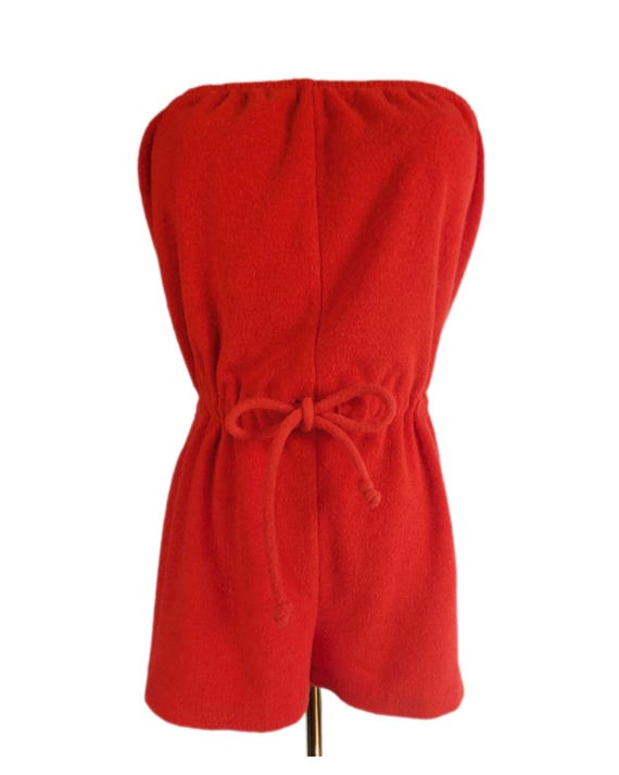 Catalina Vintage 1970s terry cloth romper cherry red … - Gem