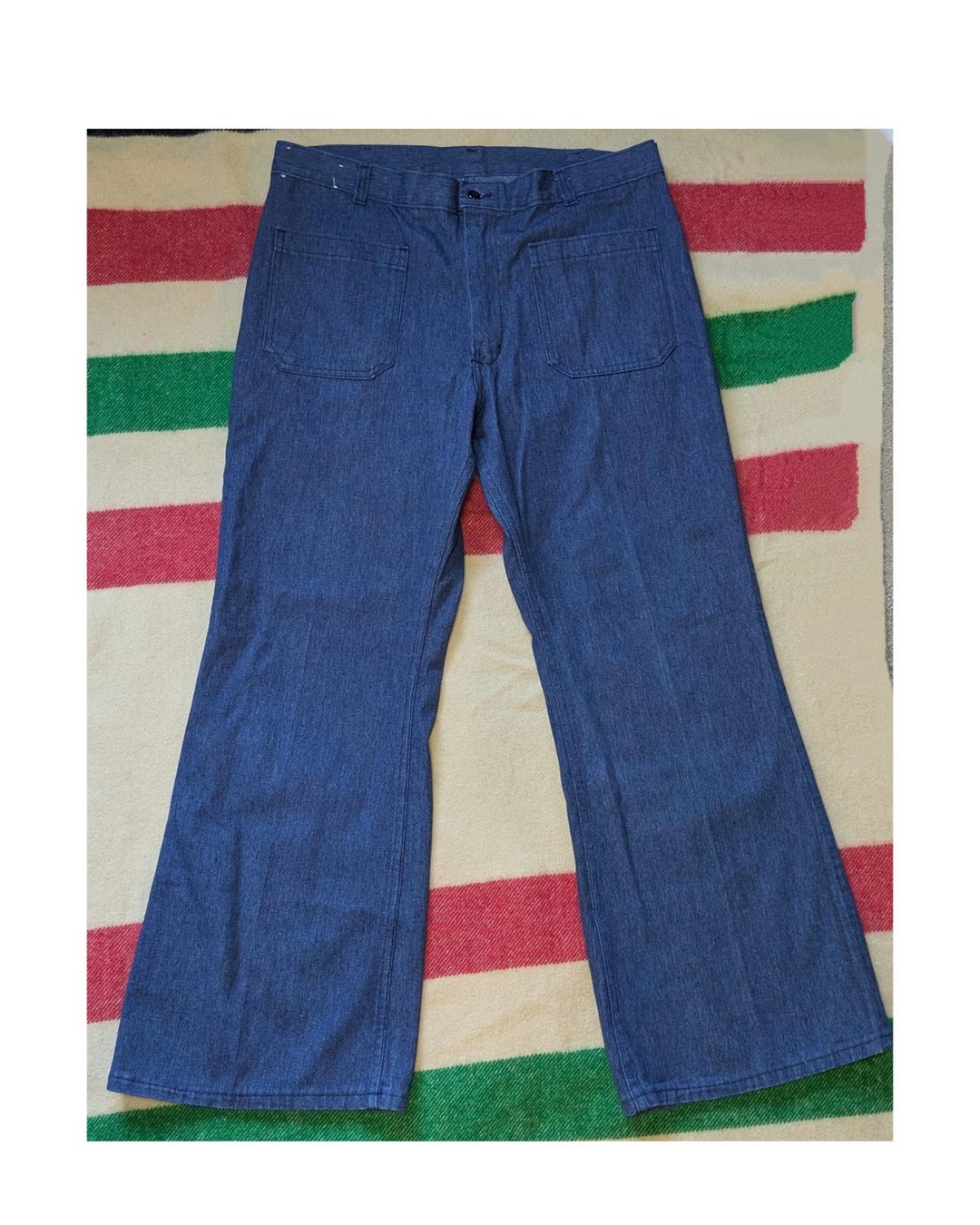 Navdungaree Vintage Denim Flare Jeans 80s USN U.S. Navy Mid Rise ...