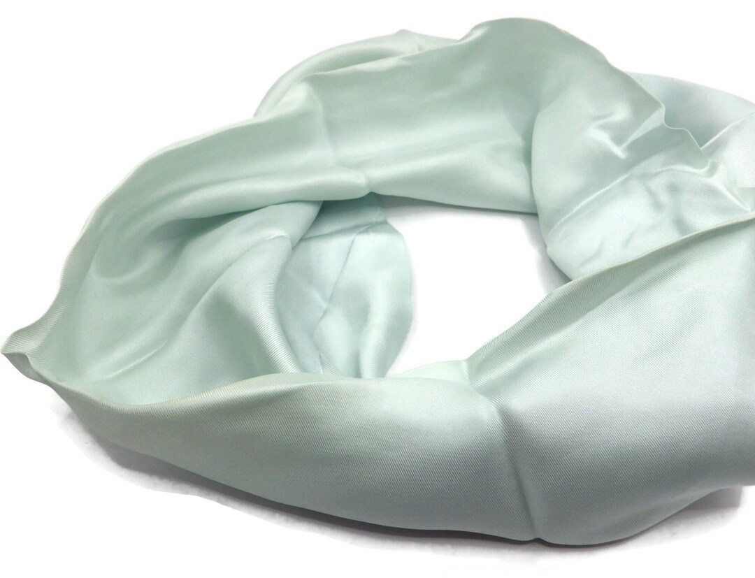 Vintage ECHO Silk Scarf/ Pale Blue/ Cowl/ Circular/ Neck Scarf - Etsy
