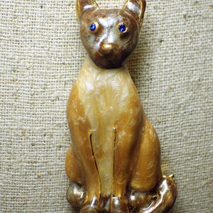 1990s Vintage Siamese Cat Pin Brooch Enameled Faceted Blue | Etsy