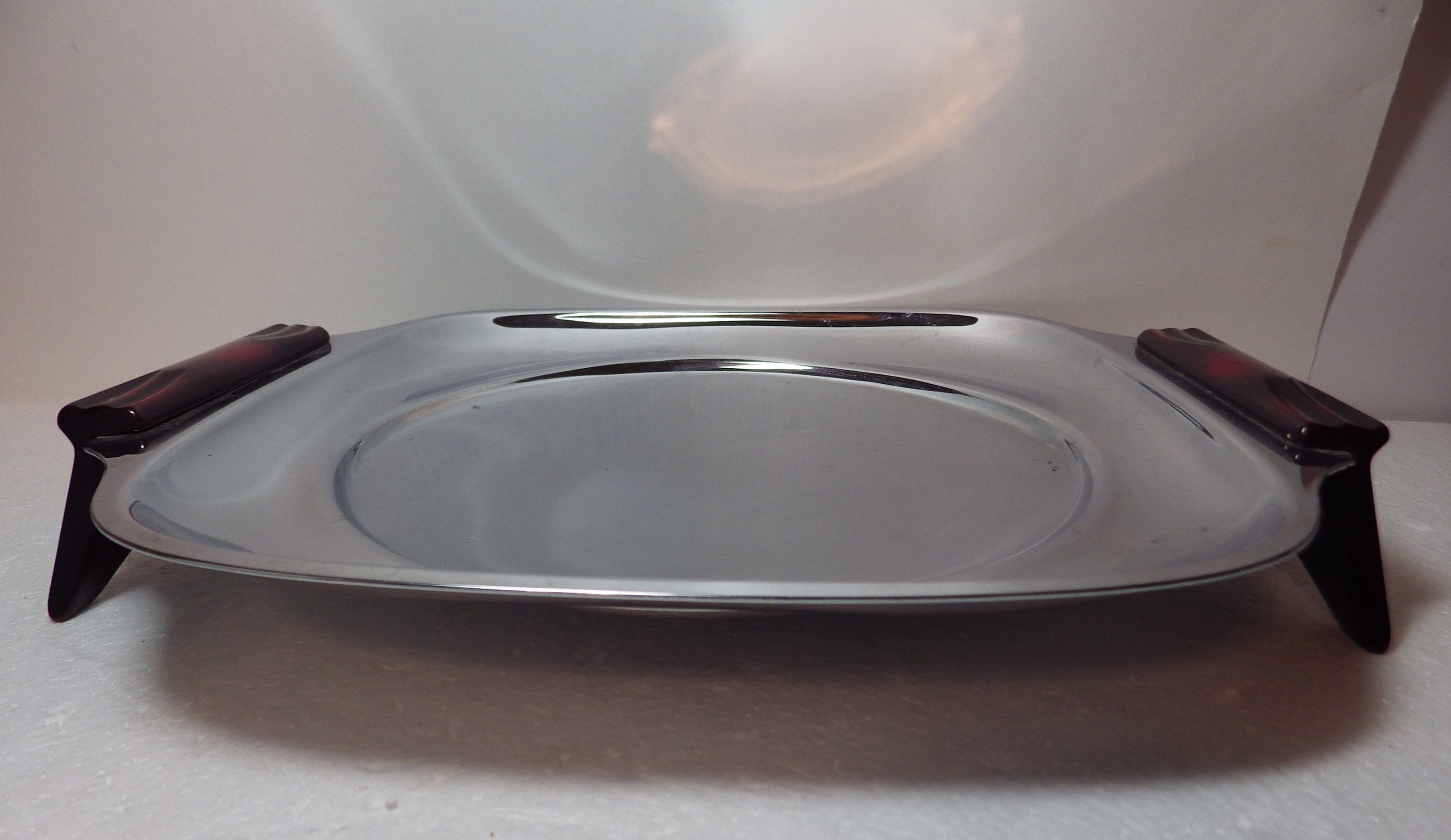 1950s Vintage Footed Cocktail Tray Chrome with Bakelite Feet | Etsy