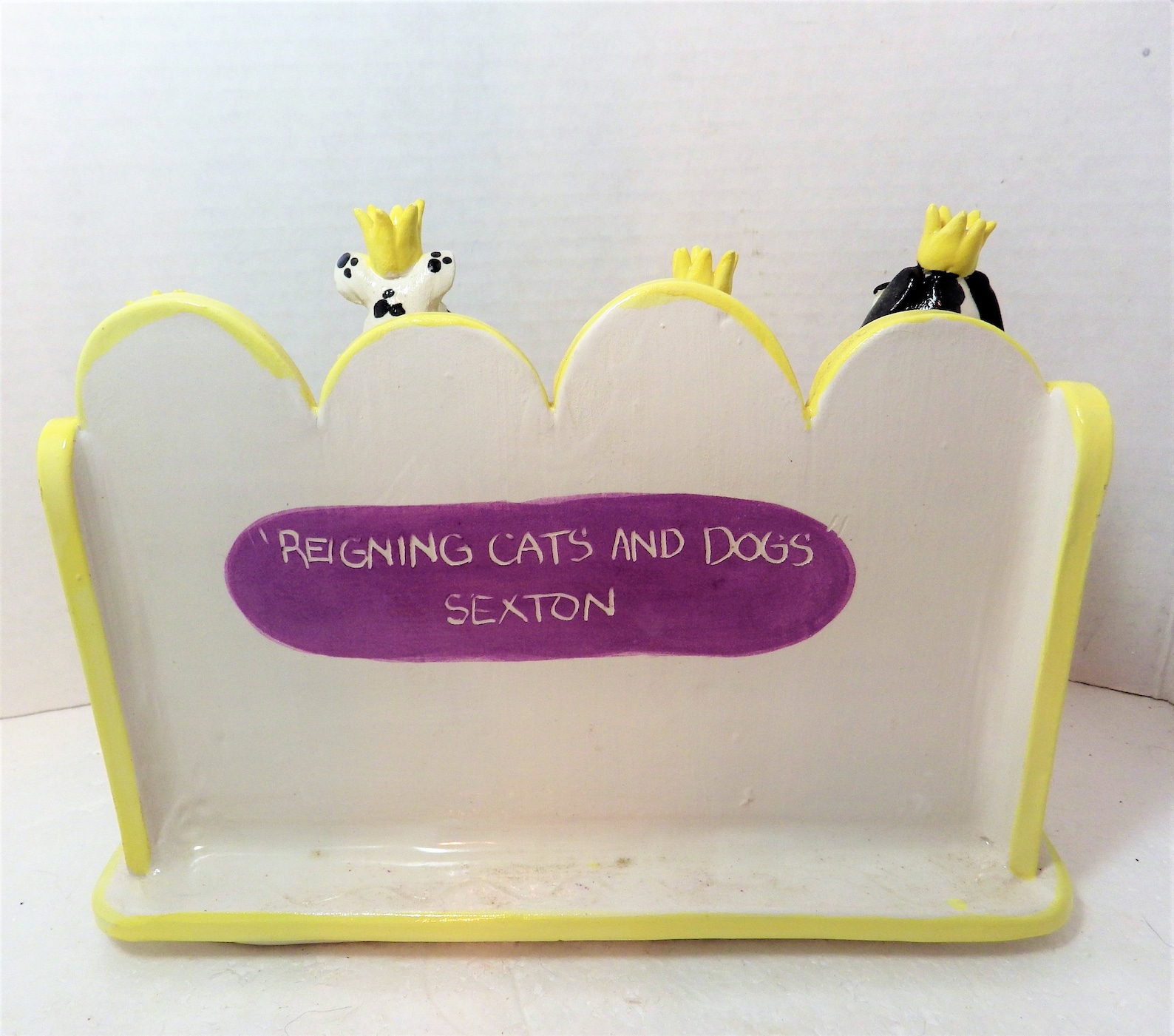 Vintage SEXTON Ceramic Figurine "reigning Cats and Dogs" Kings Queens ...