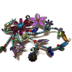 Vintage Sorrelli/ Brooch/ Pin/ Large Floral/ Multi Color Stones - Etsy