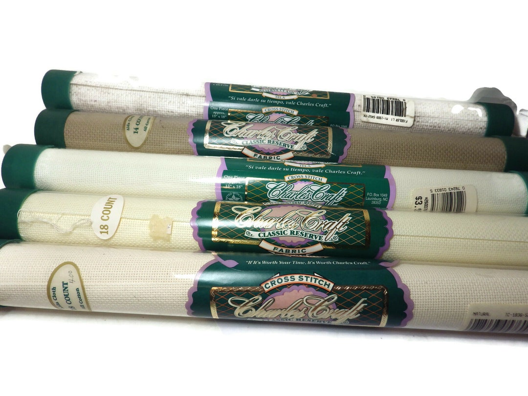 5 Charles Craft Cross Stitch Fabric New in Tube White and Natural - Etsy