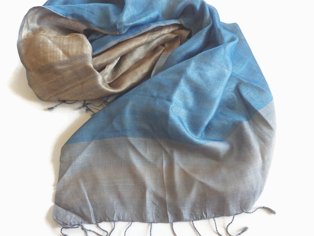 Large 2-ply Scarf/ Wrap/ Blue/ Green/ 30" X 70" - Etsy