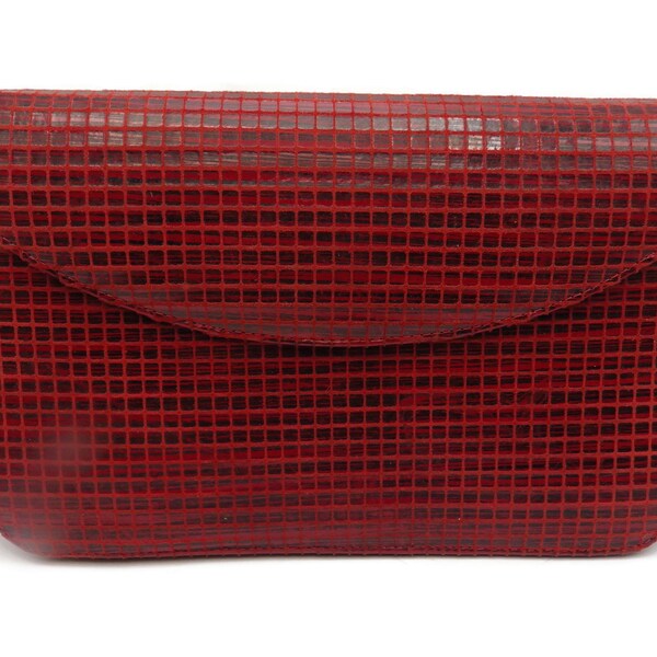 Red Leather Clutch - Etsy