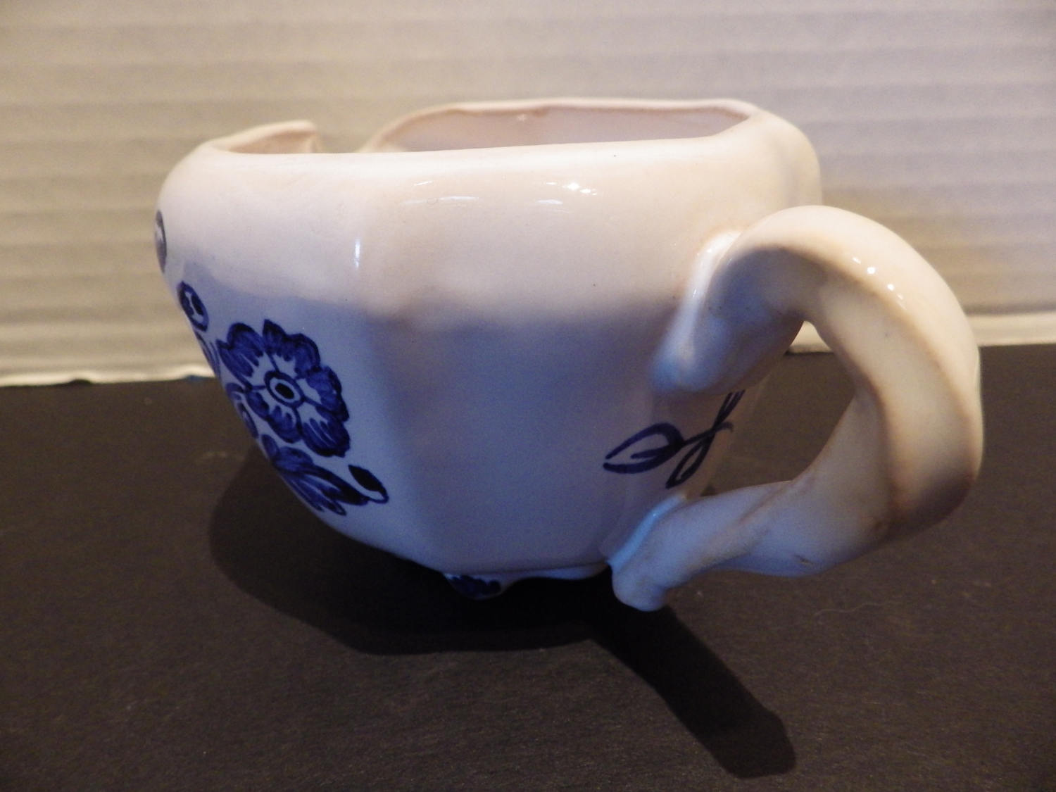 1980s Hand Painted Faience Pottery Creamer Delft Blue Flowers | Etsy