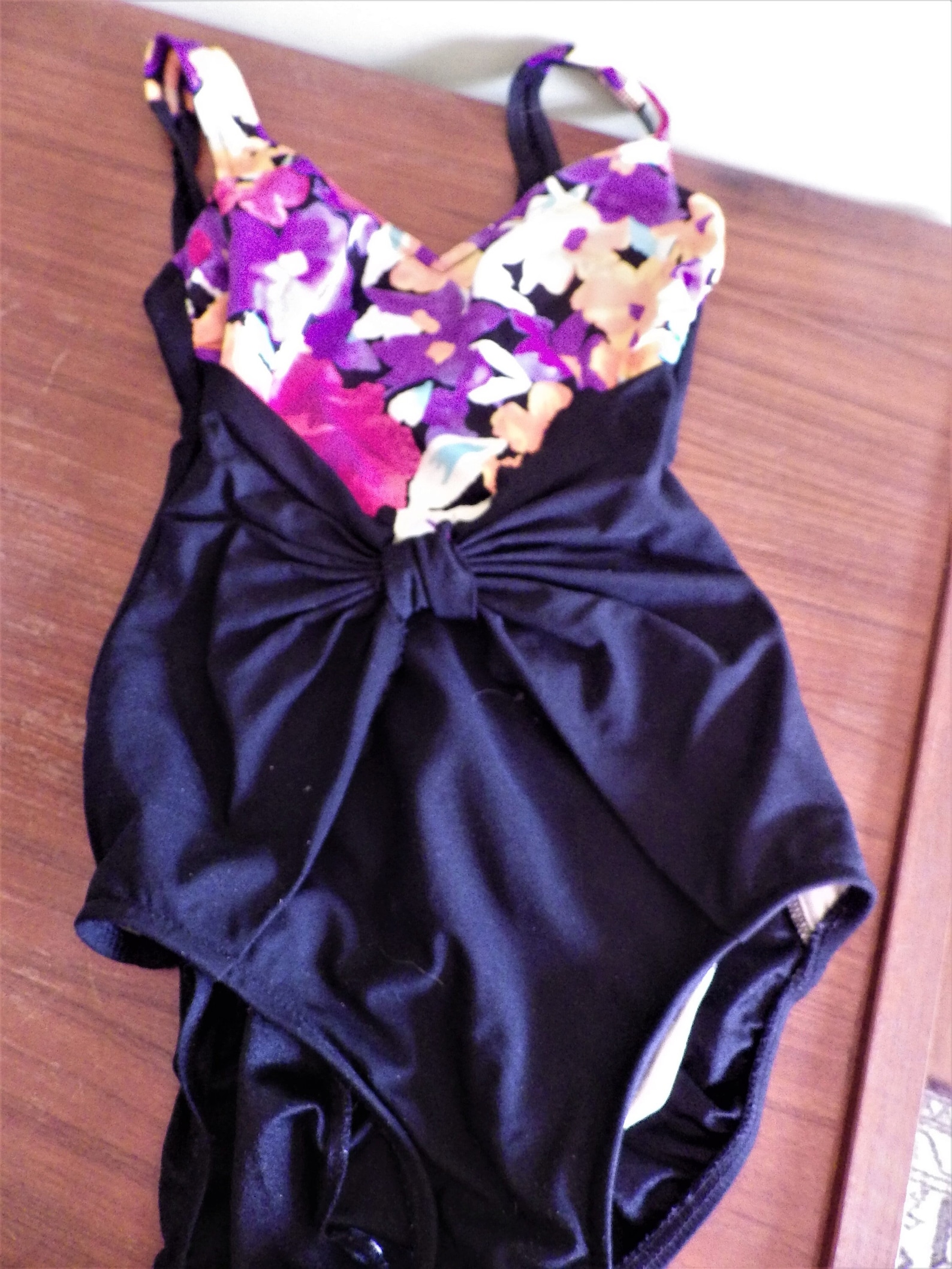 1990s Vintage Bathing Suit Swimsuit Robby Len Swim Fashion Black and ...