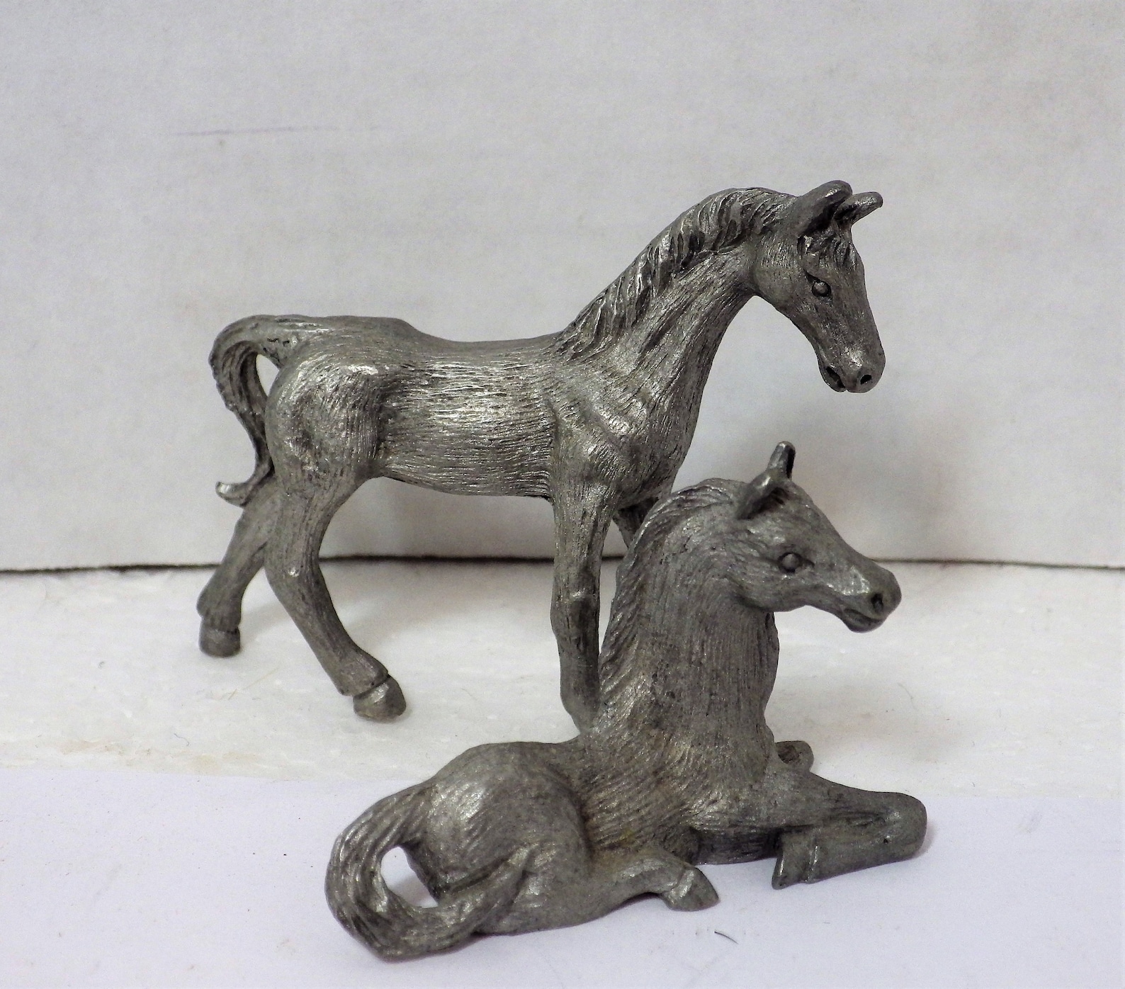 Two Pewter Miniatures Horses Foals Spoontiques PP112 - Etsy