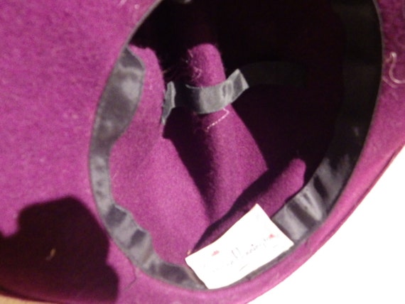 1970s Vintage Hat Gwen Pennington Wine Grape Purple W… - Gem