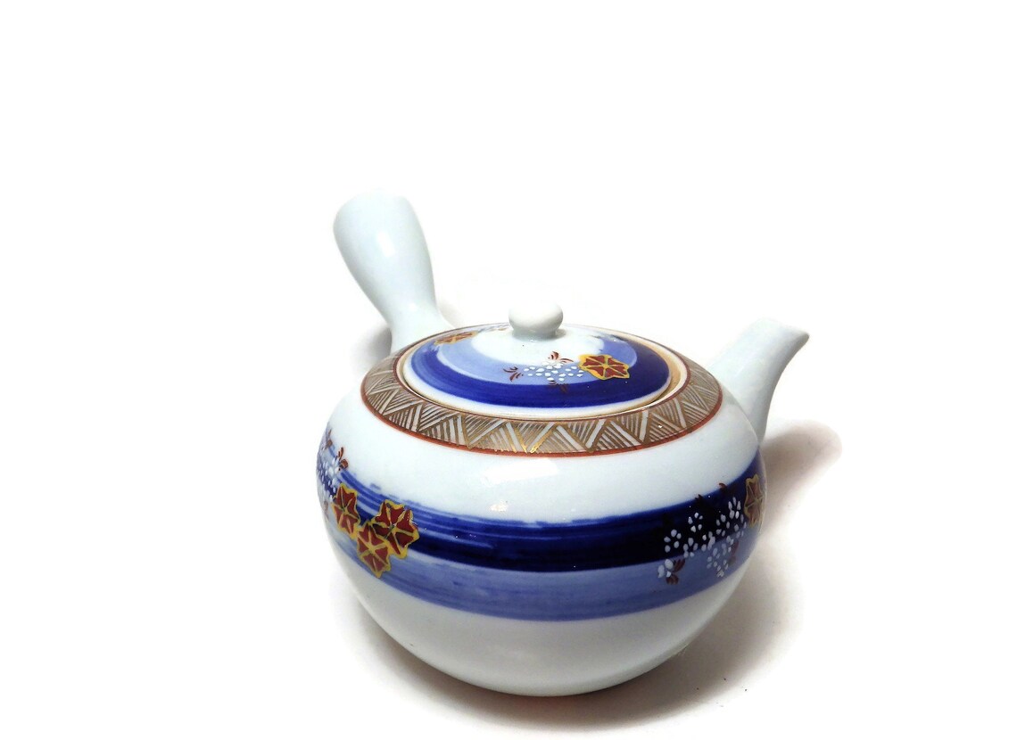 Vintage Japanese Tea Pot for One Hand Painted Porcelain Blue | Etsy