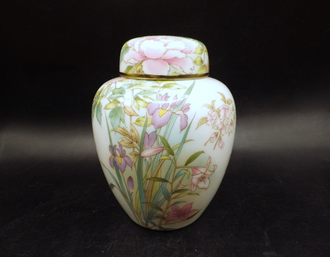 Small Vintage Ginger Jar/ Shibata Japan/ Pink Peonies/lid/ - Etsy