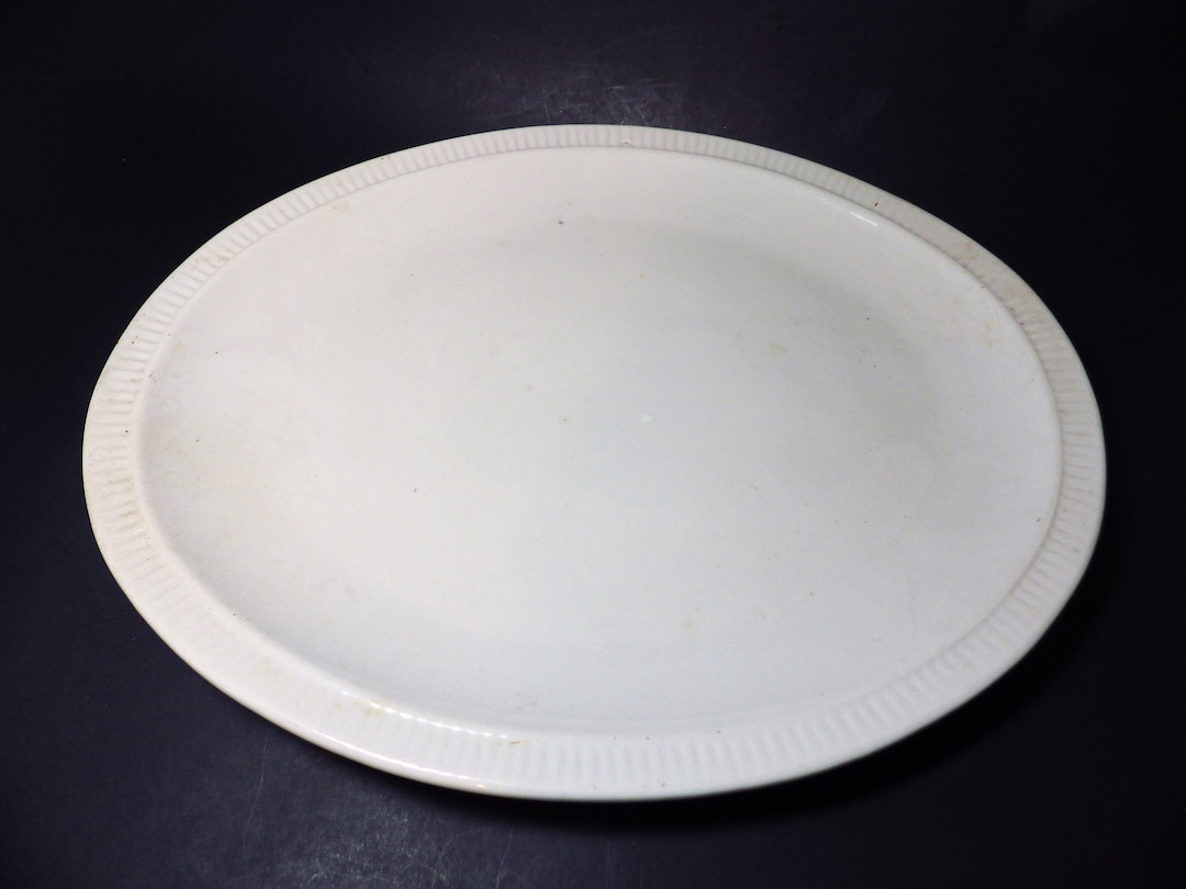 Vintage Red Wing Platter Oval White Ridged Edge 12.5" - Etsy
