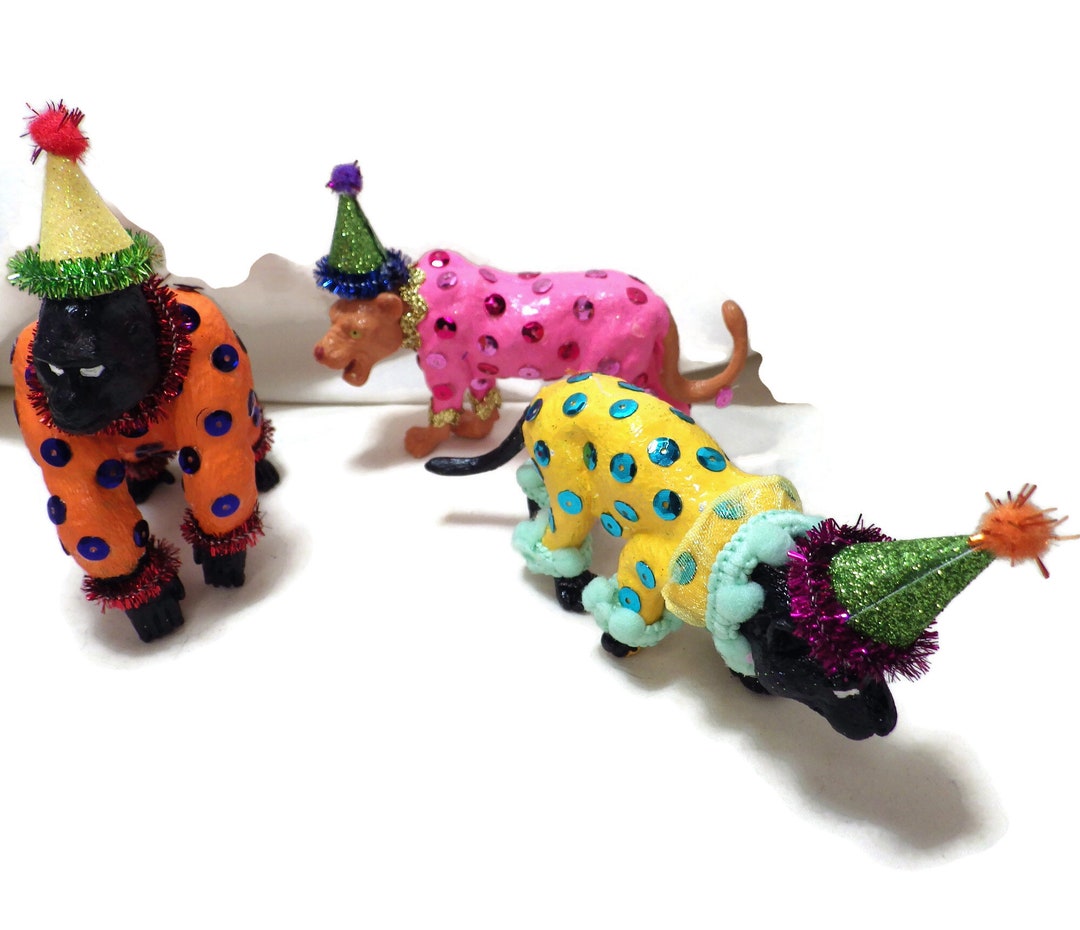 3 Party Animals/ Cake Decorating/ Party Favors/ Panther/ Gorilla/tiger ...