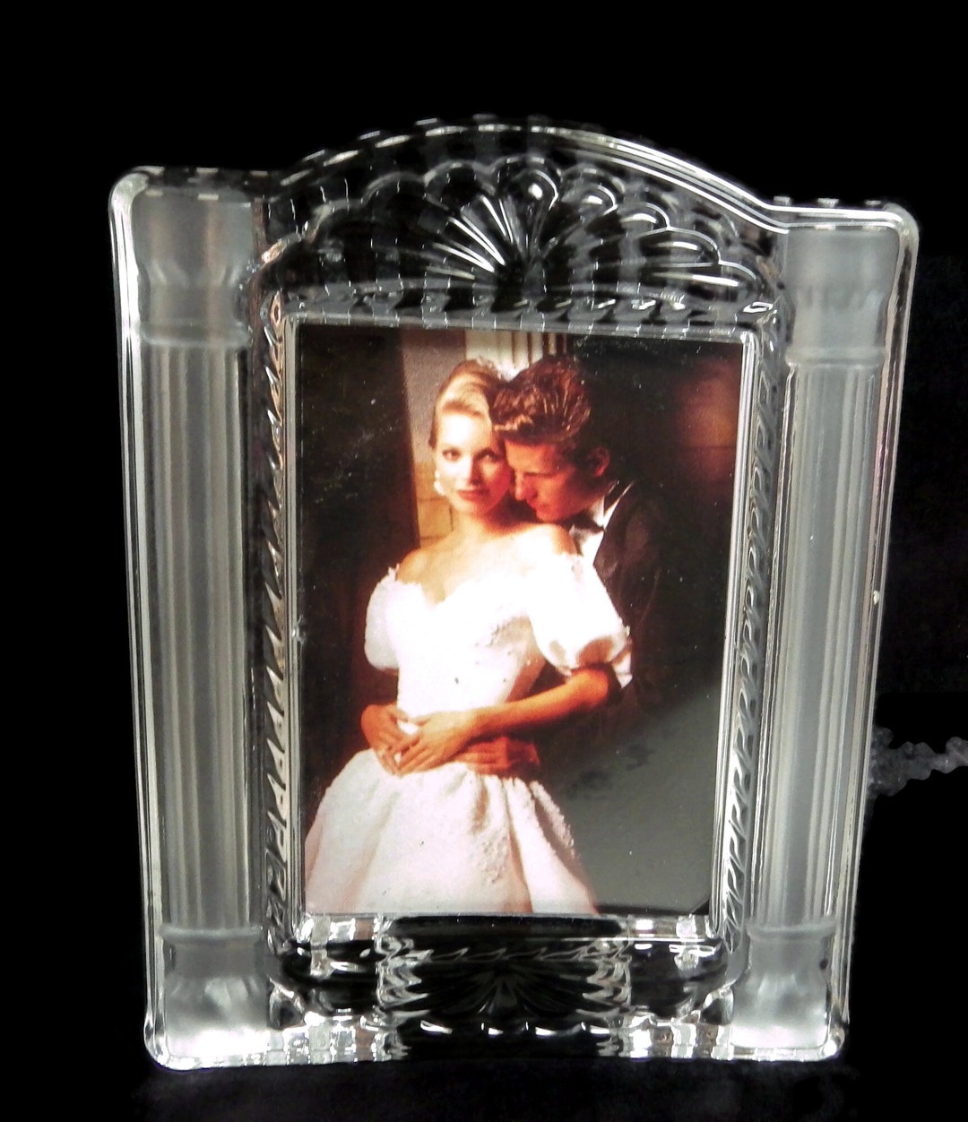 Vintage MIKASA Crystal Picture Frame Cotillion Frost 3" X 4.25" Photo ...