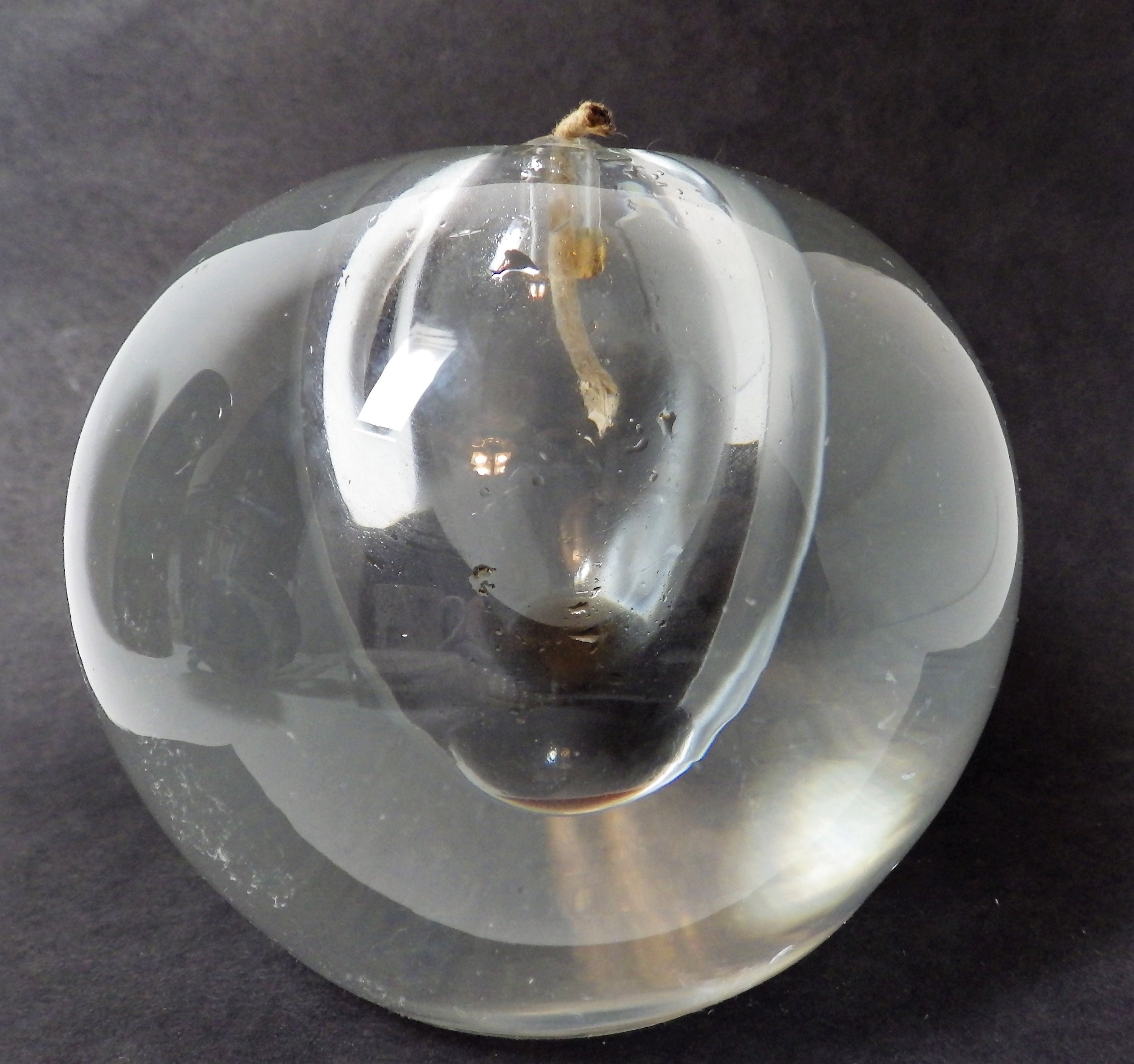 Vintage Glass Oil Light Lamp Clear and Frosted Orb - Etsy