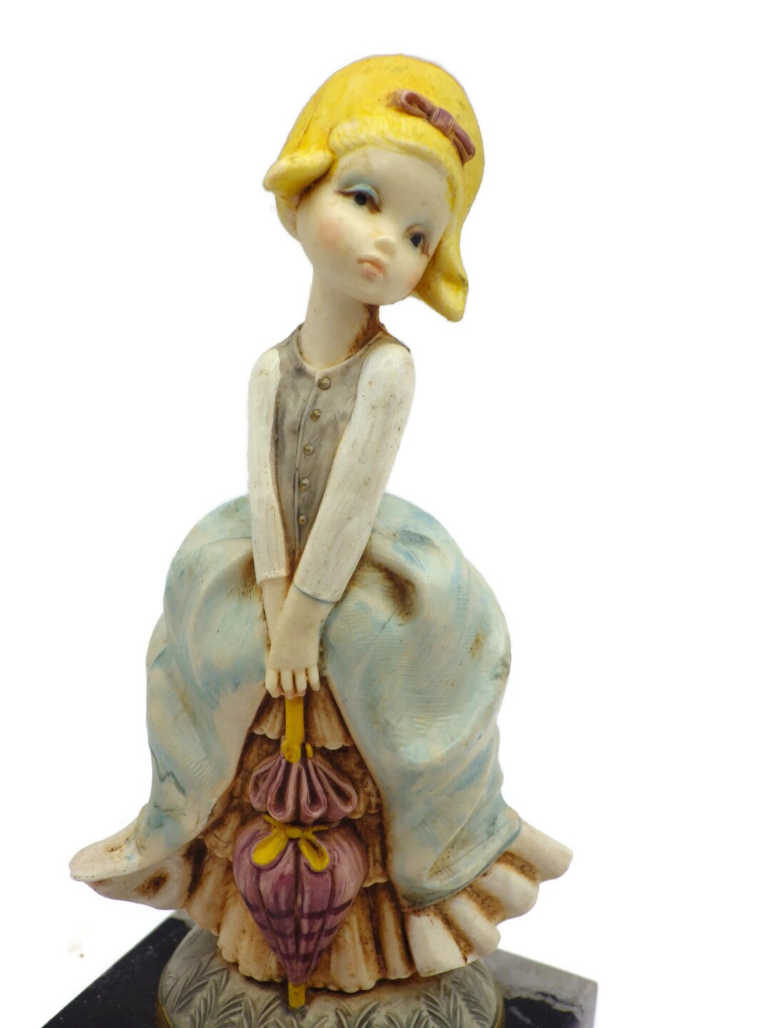 Vintage Depose Italy/ Girl With Parasol/ Umbrella/ Marble Base/ #765 - Etsy