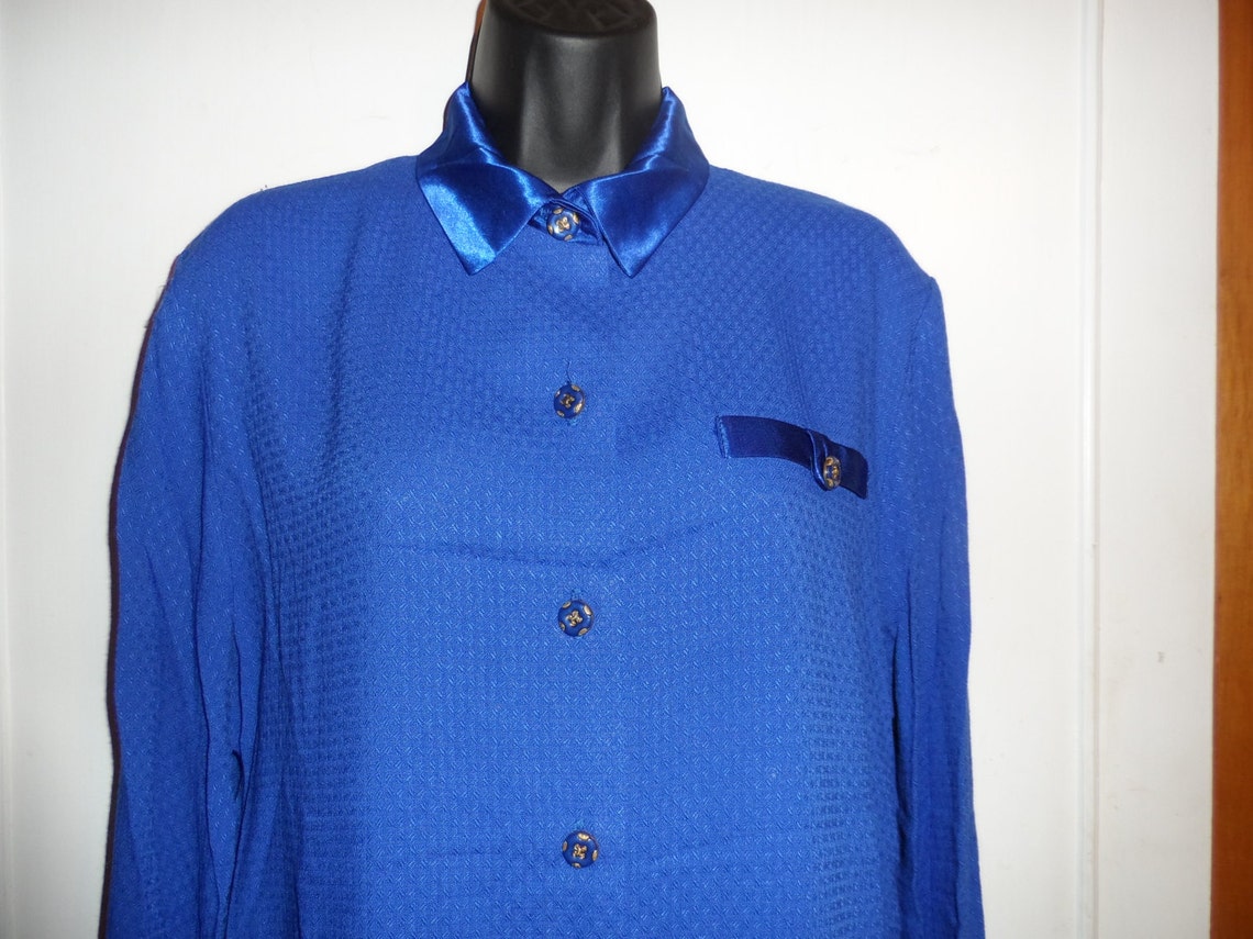 Vintage Michael Mims/ Kathy Cole Elegant Royal Blue Pajamas | Etsy