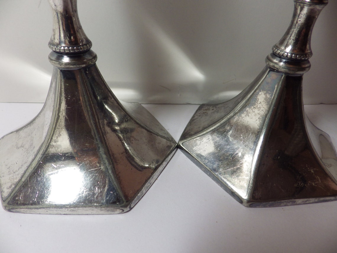 Pair (2) Vintage Silver Plated Candlesticks Wilcox Meridian CONN - Etsy