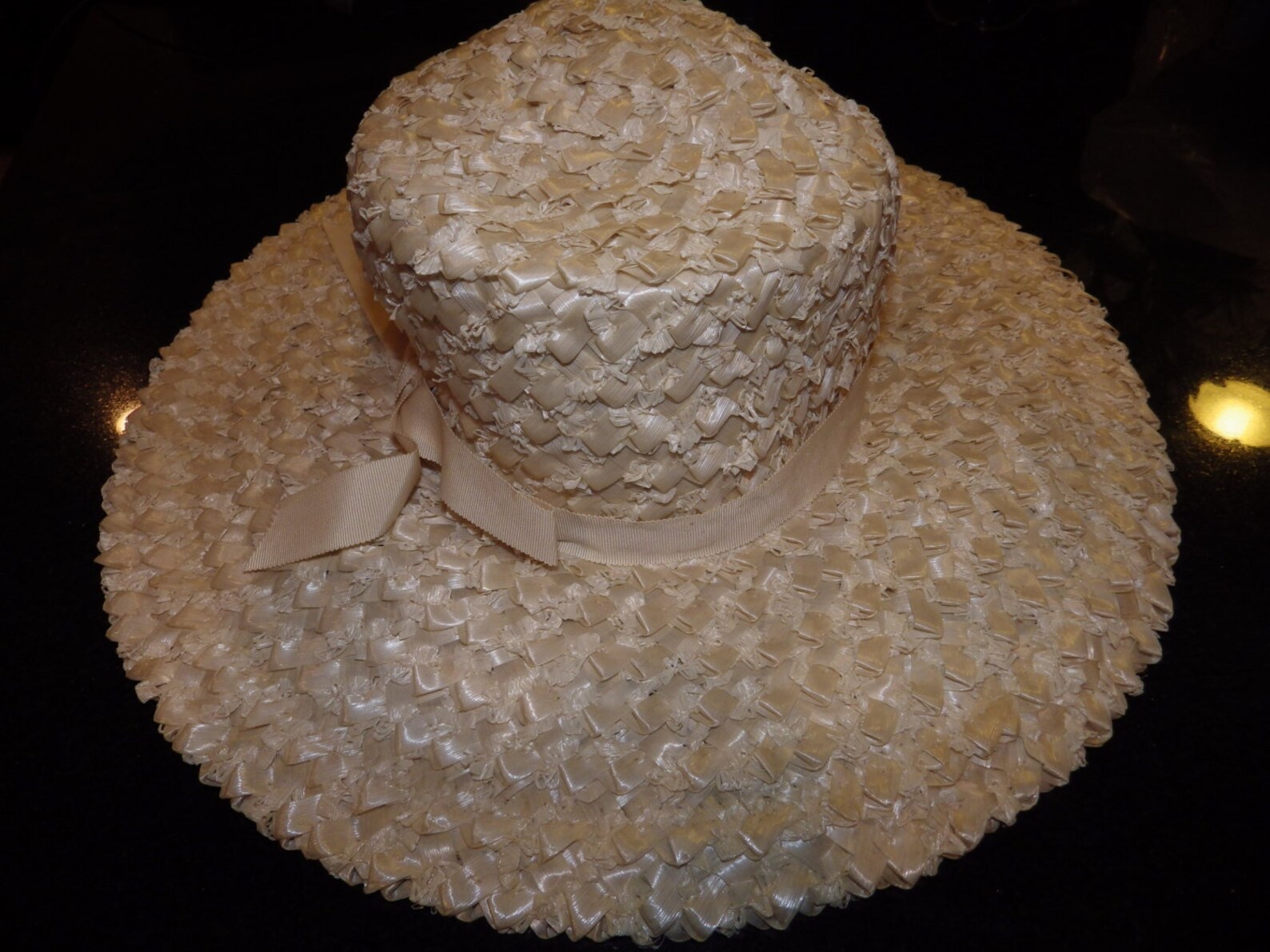 1990s Vintage Woven Raffia Hat JANYTH ROY Wide Brim White - Etsy