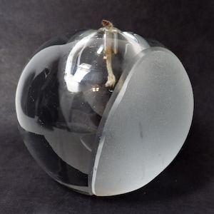 Vintage Glass Oil Light Lamp Clear and Frosted Orb - Etsy
