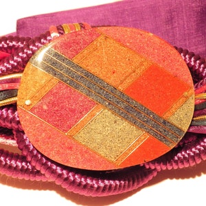 1980s Vintage Belt Designs by Pushpa Atlanta Georgia Inlaid Purple Pink ...