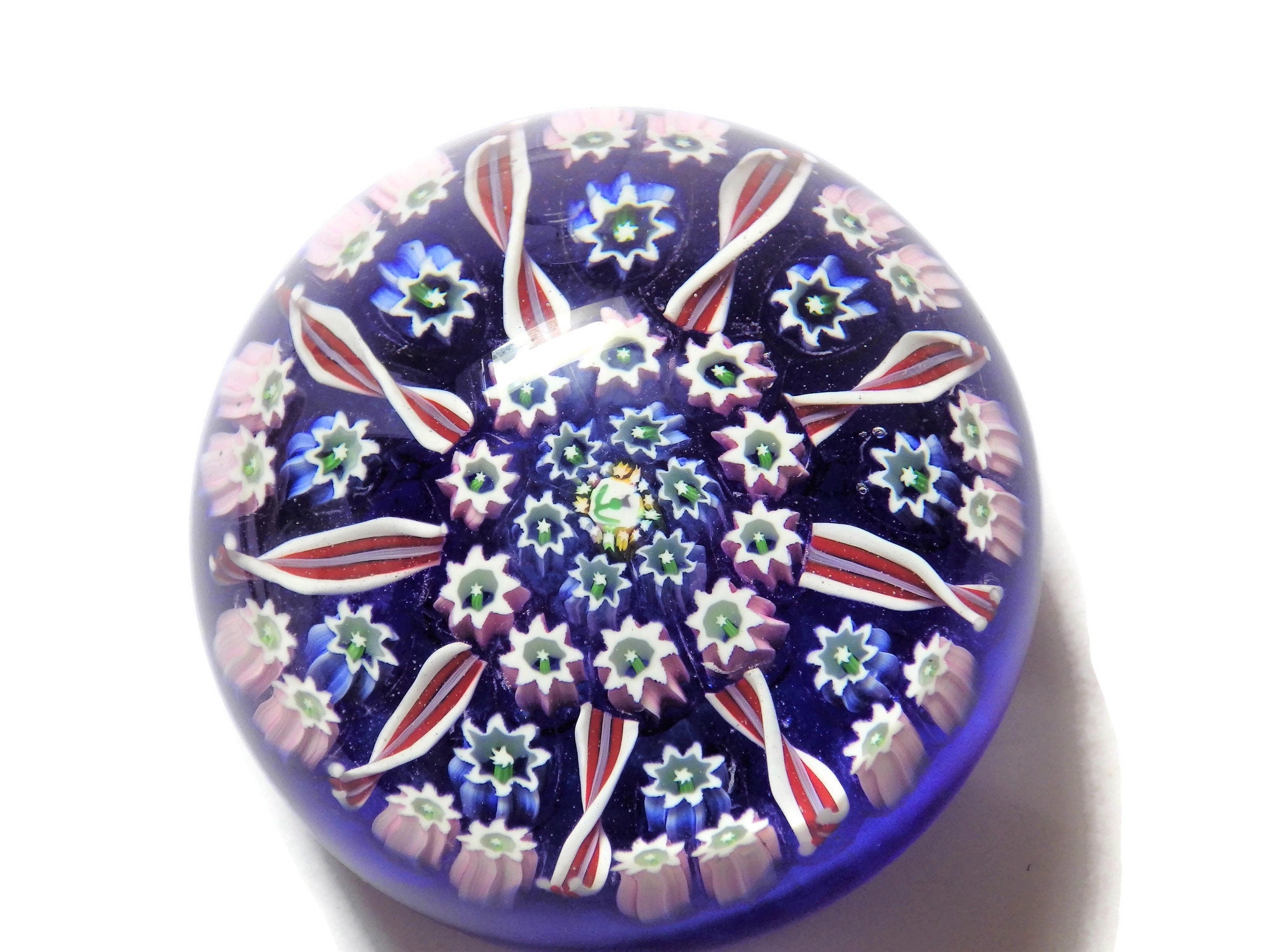 Vintage John Deacons Small Paperweight Red White Blue Green Made in ...