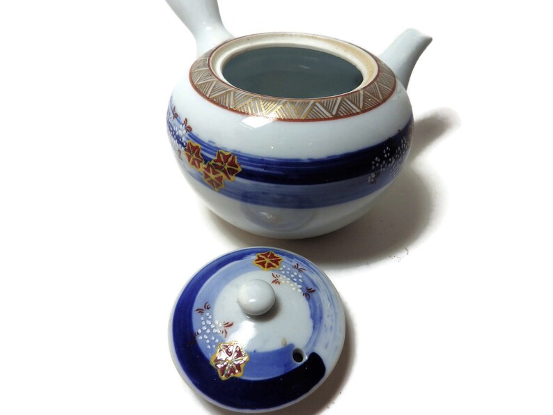 Vintage Japanese Tea Pot for One Hand Painted Porcelain Blue - Etsy