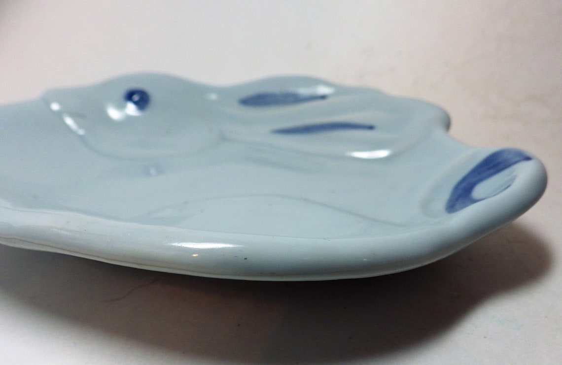Vintage Ceramic Blue Bunny Rabbit/ Trinket Tray/ Soap Dish/ - Etsy