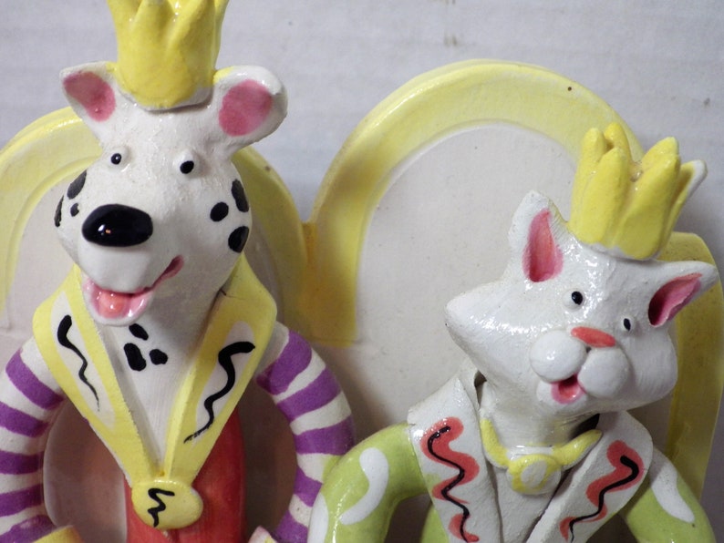 Vintage SEXTON Ceramic Figurine "reigning Cats and Dogs" Kings Queens ...