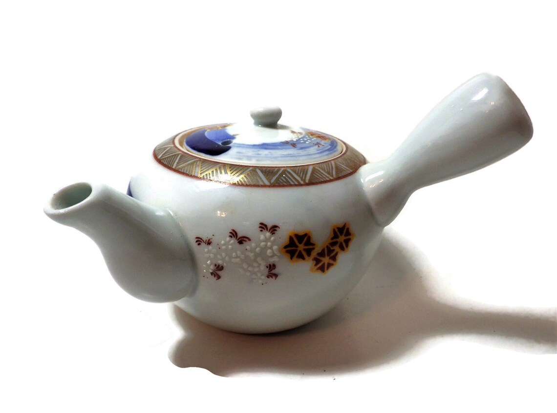 Vintage Japanese Tea Pot for One Hand Painted Porcelain Blue | Etsy