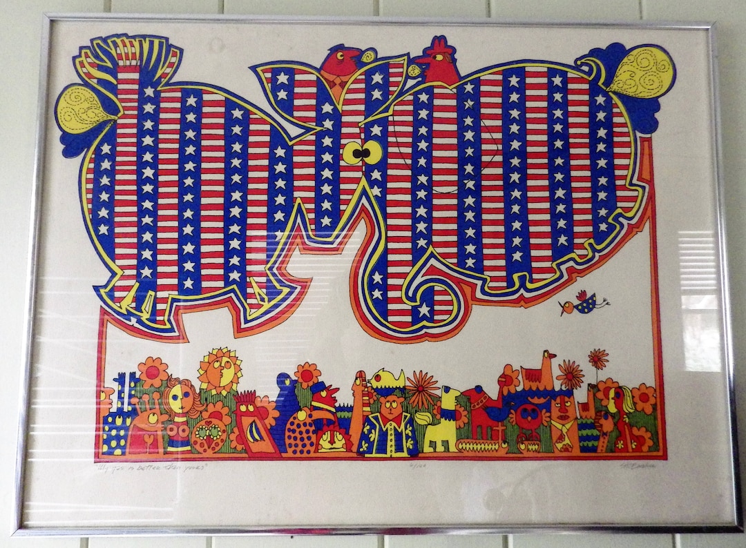 Charles Shoemaker Vintage Political Pop Art Print: Donkey Elephant ...