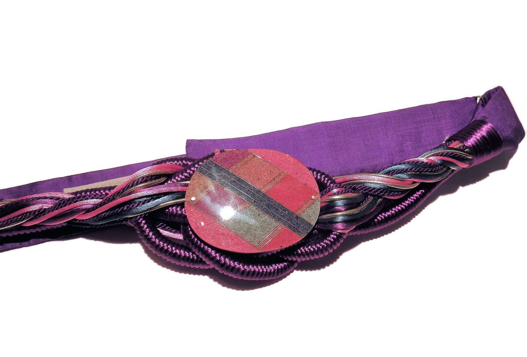 1980s Vintage Belt Designs by Pushpa Atlanta Georgia Inlaid Purple Pink ...