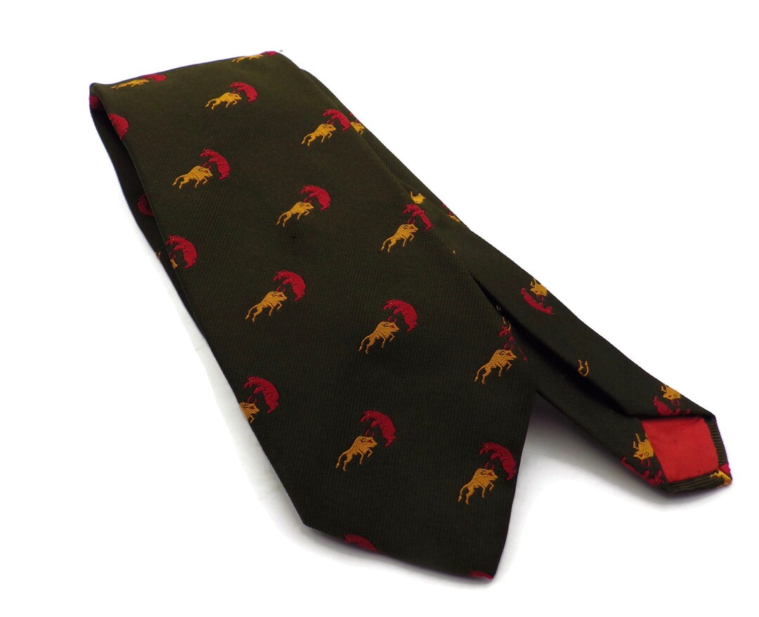Vintage Tie/ Necktie/ Bull & Bear/ Stock Market/ Wall Street/ Investing ...