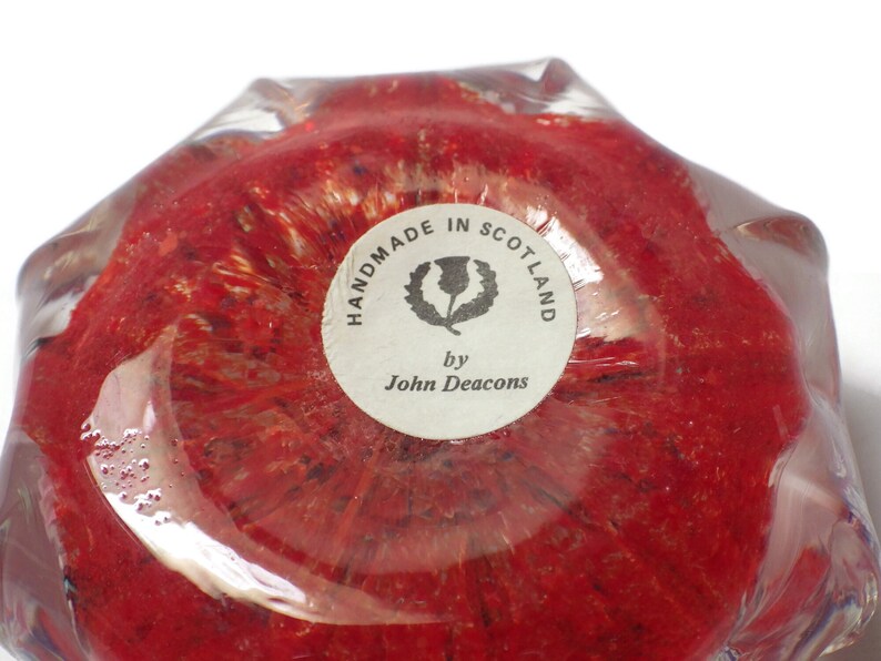 Vintage John Deacons 8 Point Paperweight Orange Blue White - Etsy