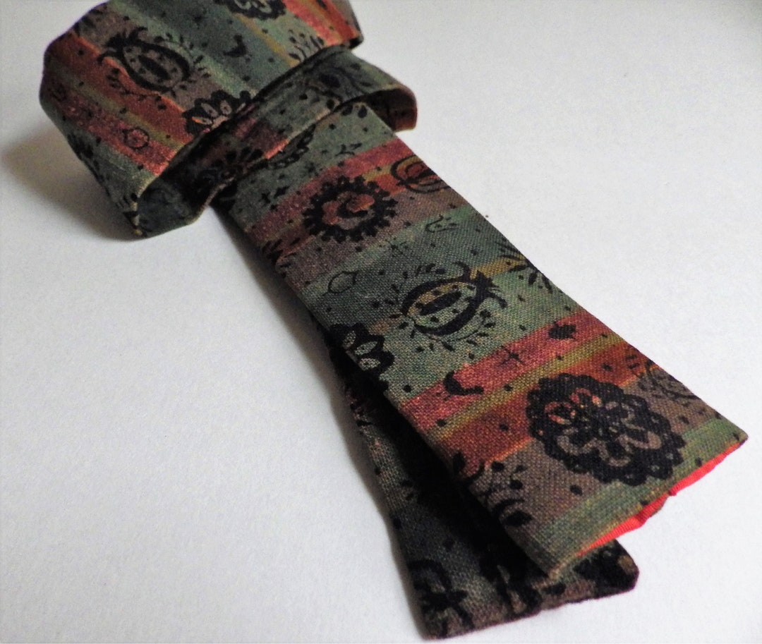 1960s Vintage ROOSTER Tie Skinny Thin Narrow Suntex Print Abstract ...